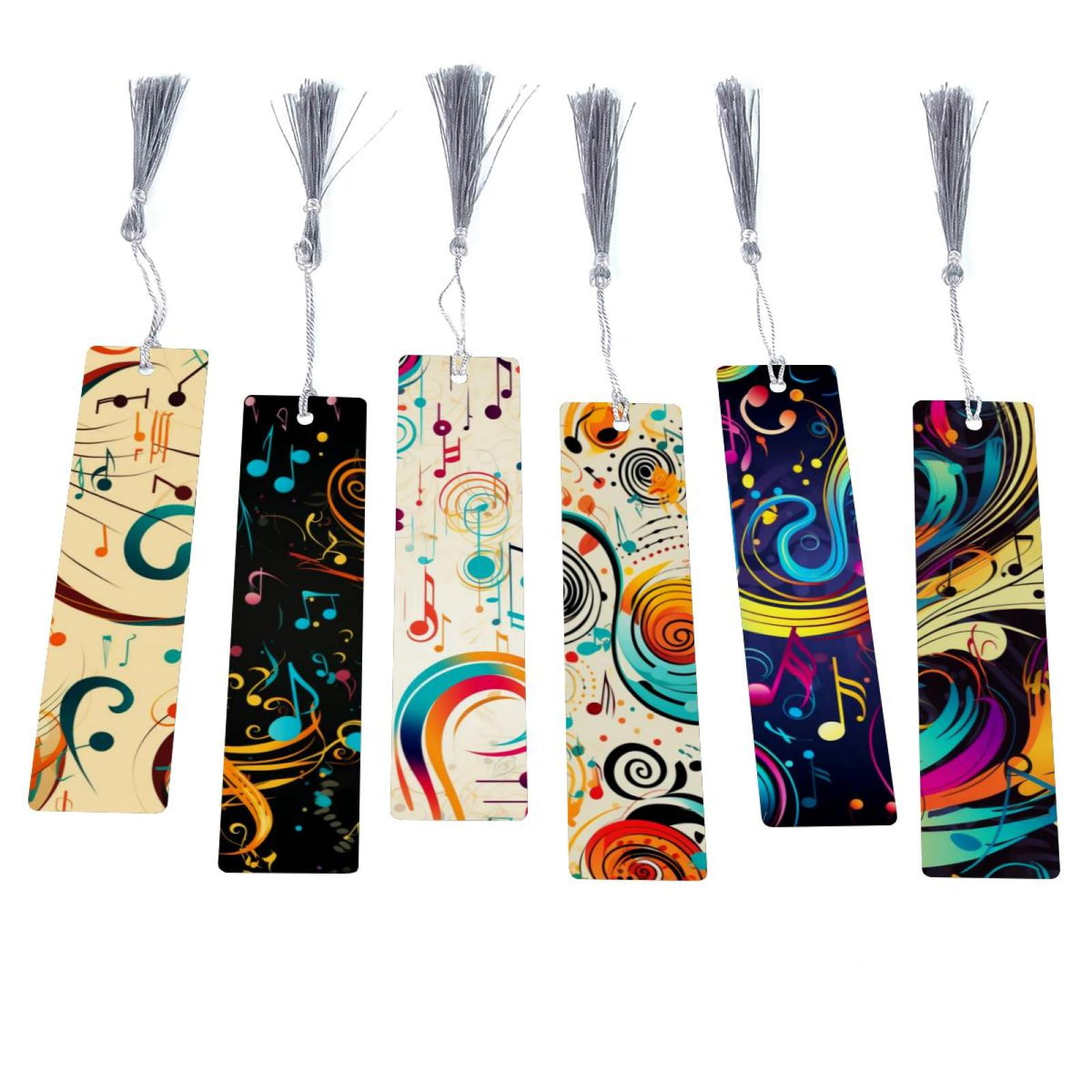 6PCS Music Note Metal Bookmark with Tassels, Vintage Book Mark, Mothers ...