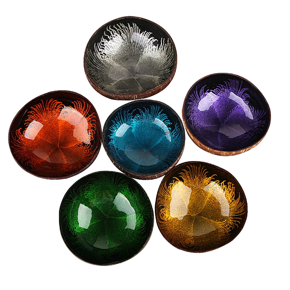 6PCS Natural Coconut Shell Storage Bowl Candy Container Nuts Holder ...