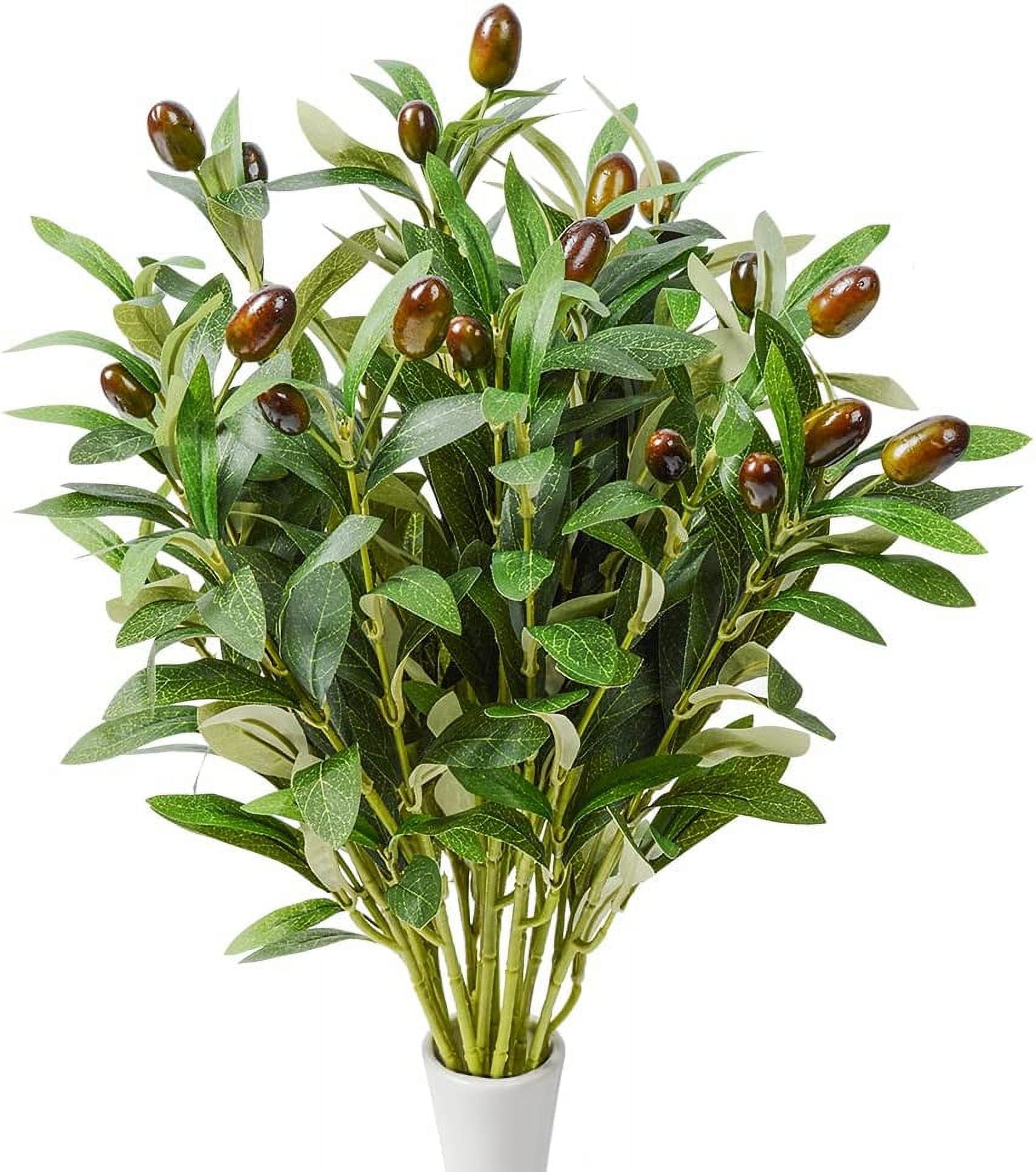 6PCS Olive Branches Artificial Plants Greenery Stems Olive Leaves Fake ...