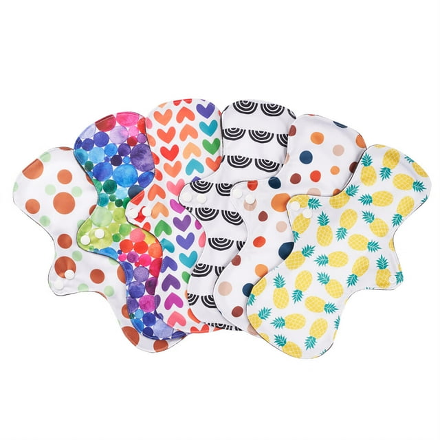 6PCS Overnight Pads 11.8 inch Reusable Pads Menstrual Heavy Flow ...
