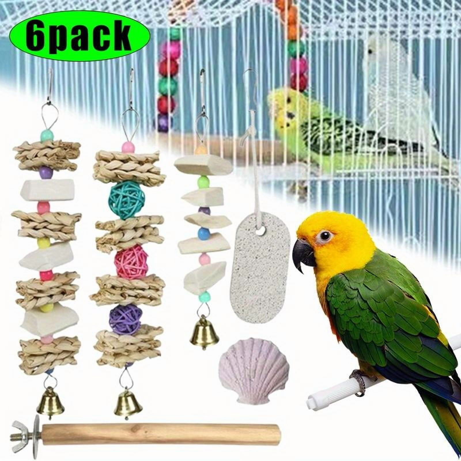 6PCS Parrot Chewing Toys Bird Toys Natural Cuttlebone Bird Beak Trimmer ...