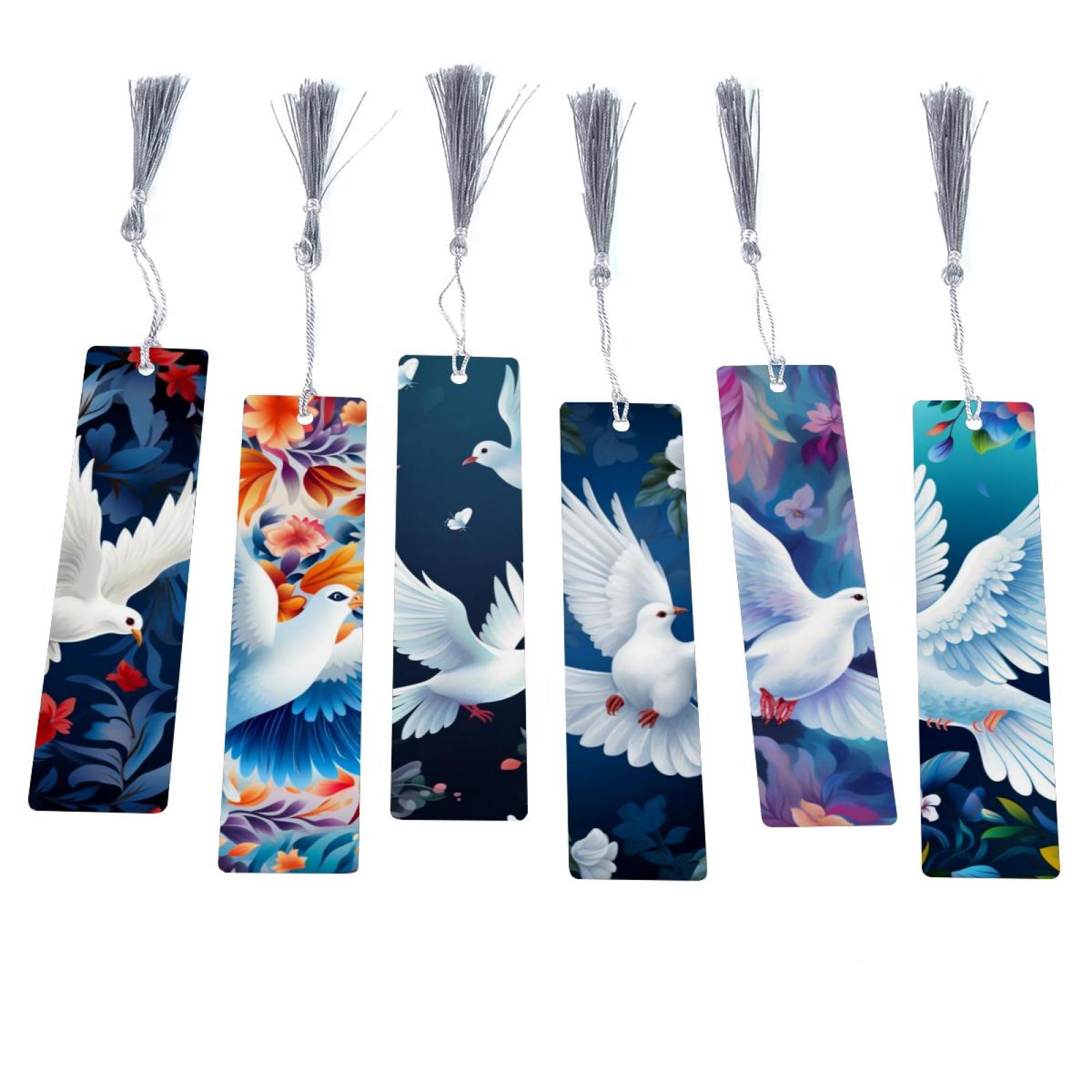 6PCS Peace Dove Retro Bookmark with Tassels for Book Lovers, Writers ...