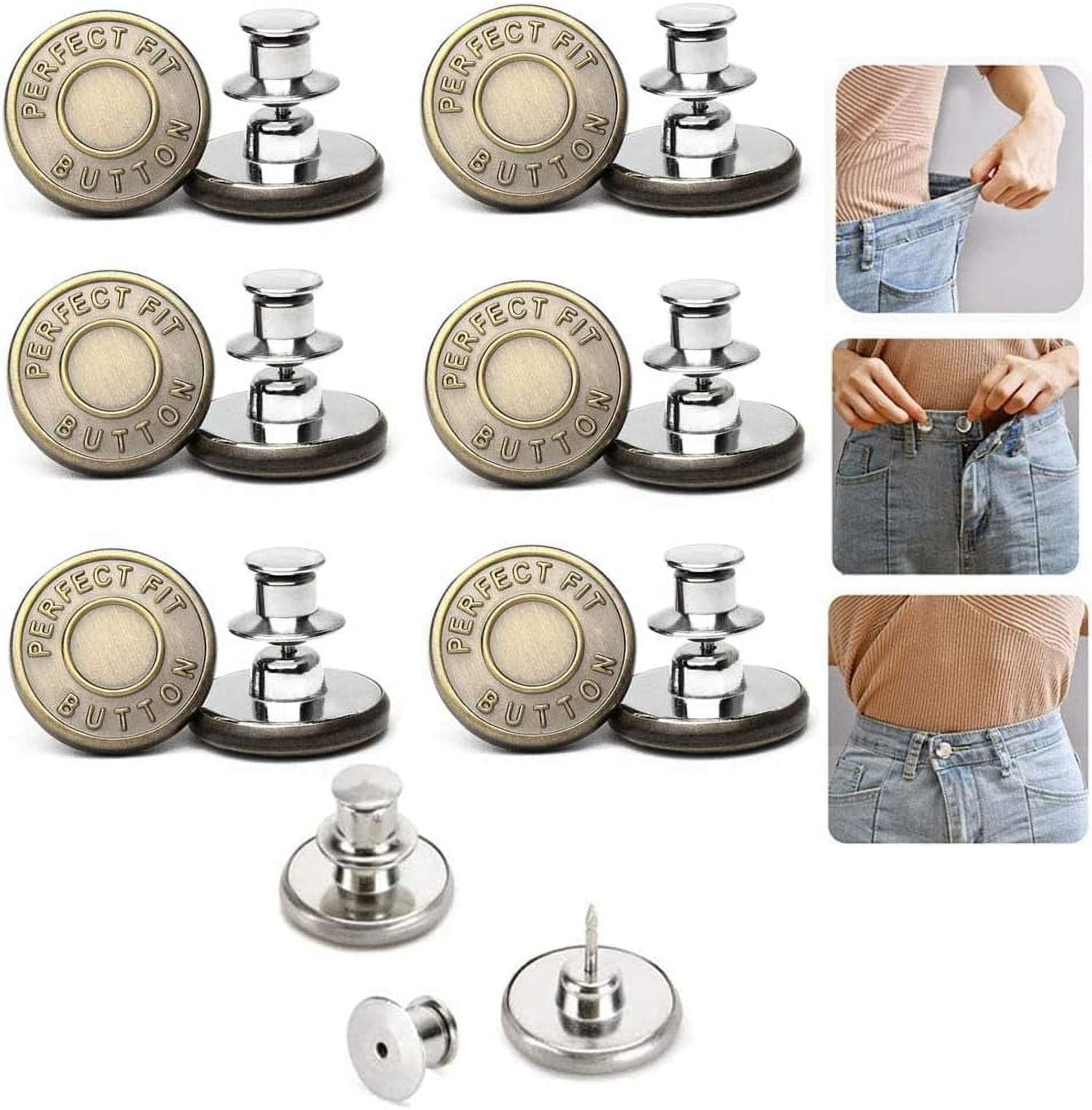 6PCS Perfect Fit Instant Button, Instant Buttons, Jean Replacement ...