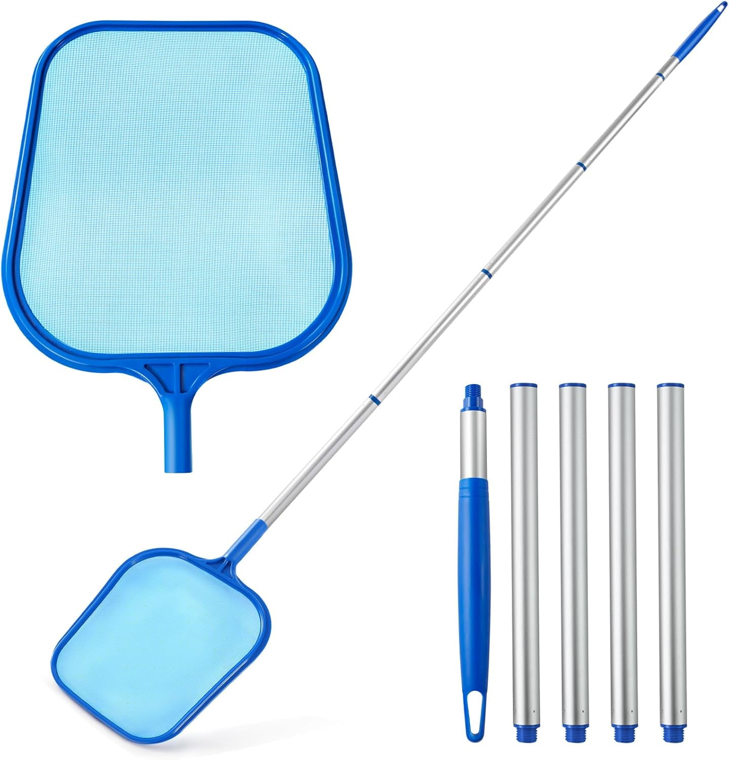 Swimming Pool Skimmer Net, Leaf Rake Net with 5 Section Telescopic ...