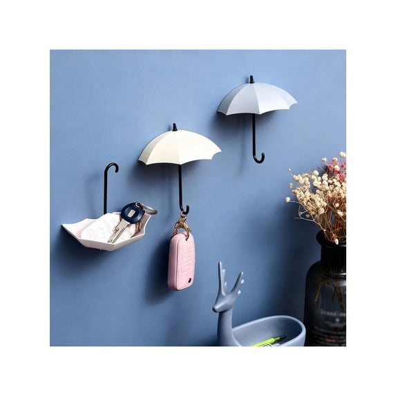 6PCS Pink + Blue + Green Key Rack Colorful Umbrella Wall Rack Wall Key ...