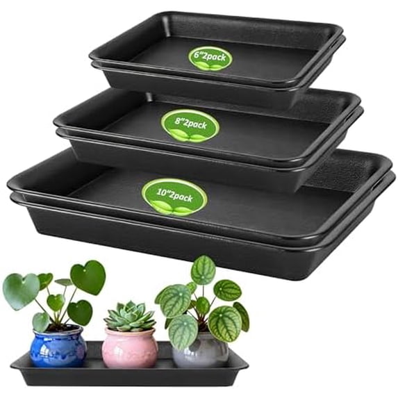 6PCS Plant Saucers for Indoors - 6 8 10 Inch Plastic Plant Trays for ...