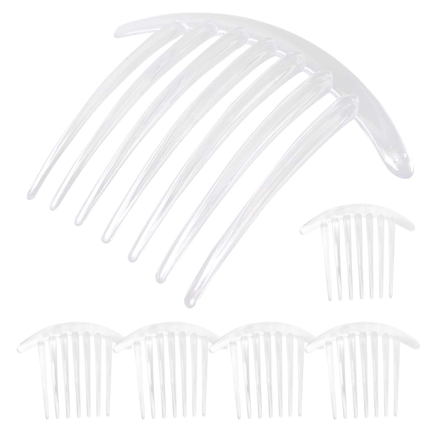 6PCS Plastic 7 Tooth French Twist Combs Hair Side Combs Clips Accessory ...