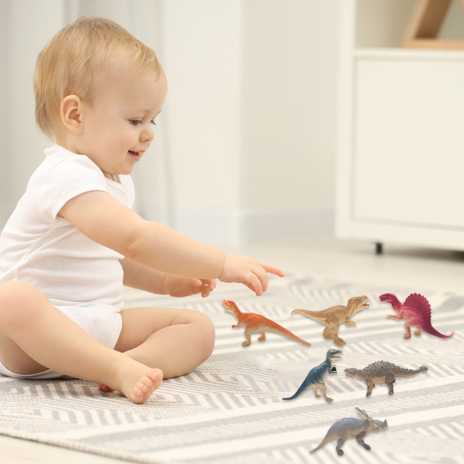 6PCS Plastic Dinosaur Toys for Kids - Educational Party Favors, School ...