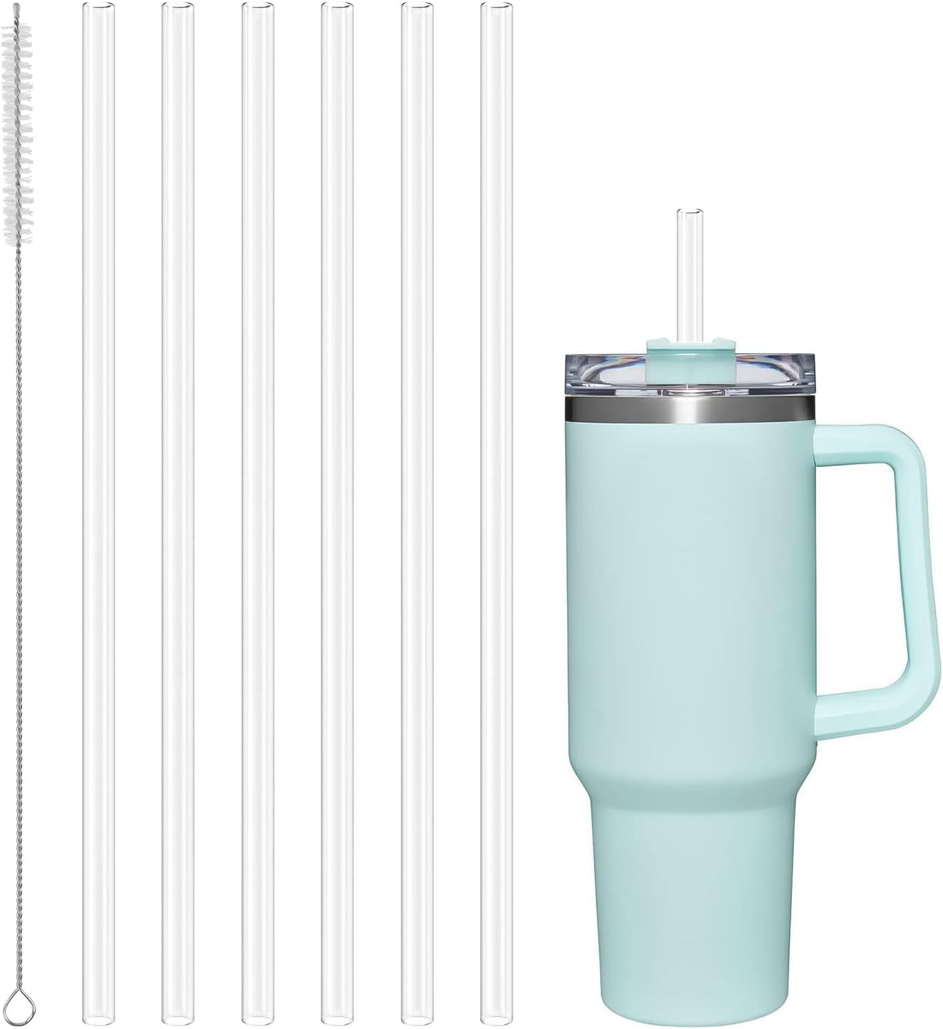6PCS Plastic Replacement Straws for Stanley 40oz 30oz Cup, Reusable ...