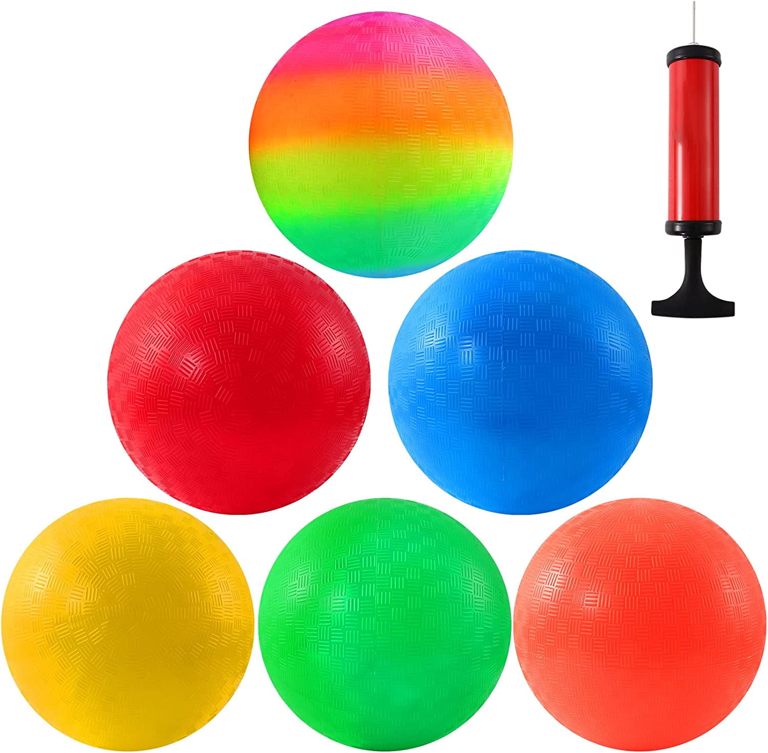 6PCS Playground Balls,8.5 Inch Inflatable Dodge Balls,Dodgeball Balls ...