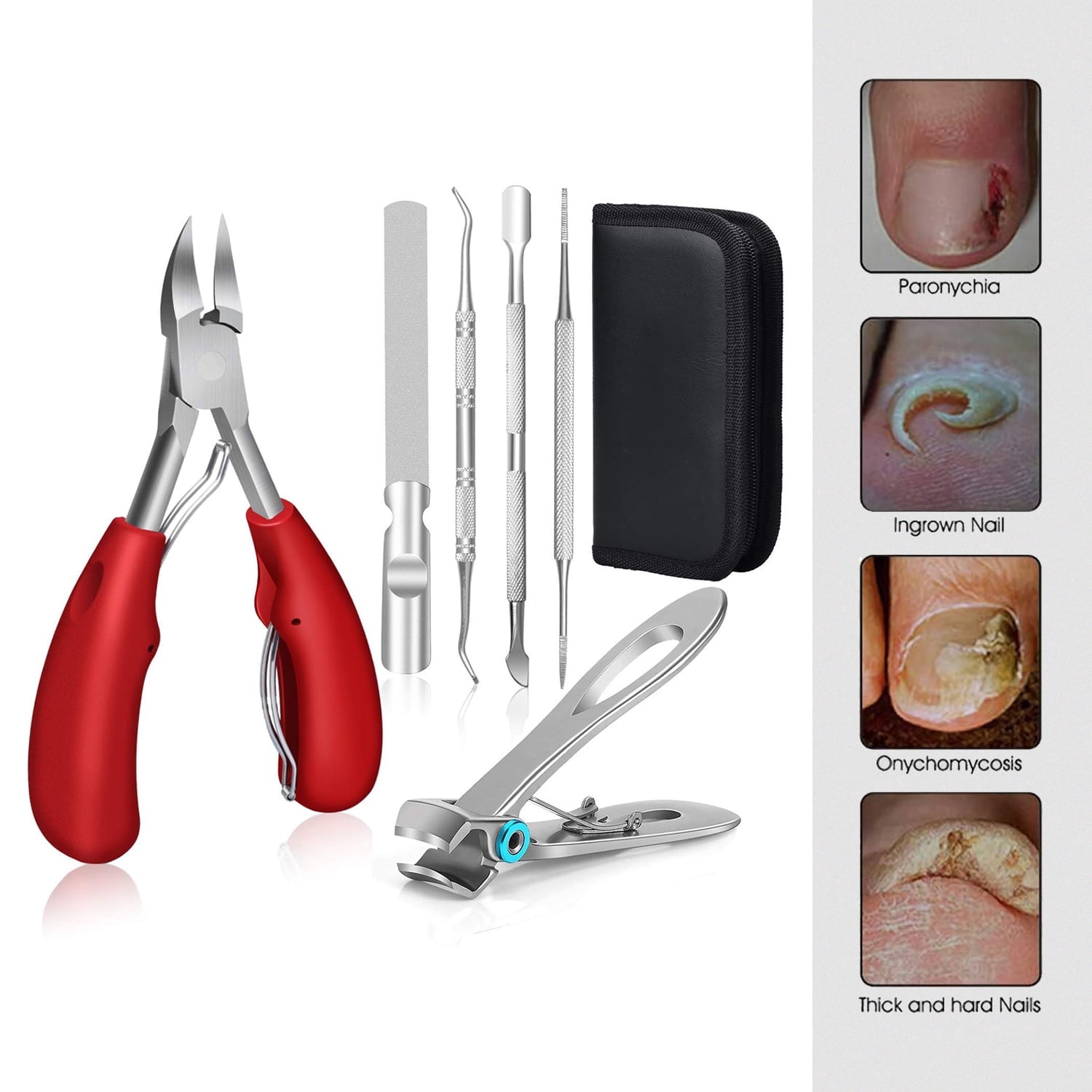 6PCS Podiatrist Toenail Clippers, Professional Thick Toenail Clippers ...