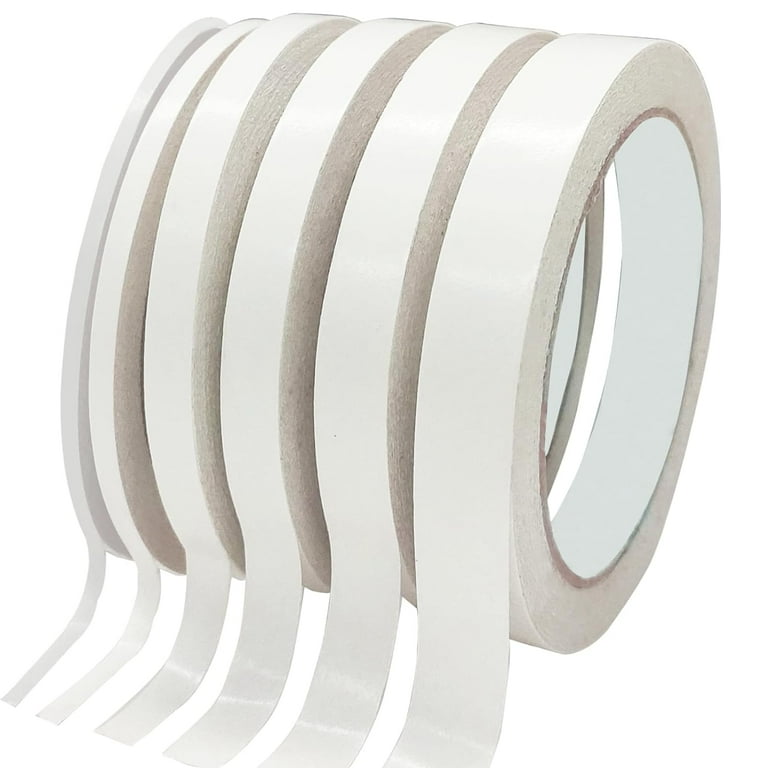 6PCS Premium Double Sided Tape for Crafts MultiSize Double Sides Adhesive Tapes for Arts Scrapbook Tapes for DIY Photos Gift Wrapping