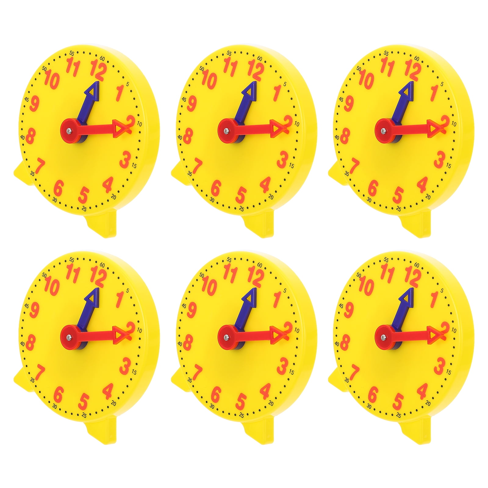 6PCS Primary School Clock Model Teaching Aids Clock Time Learner Tool ...