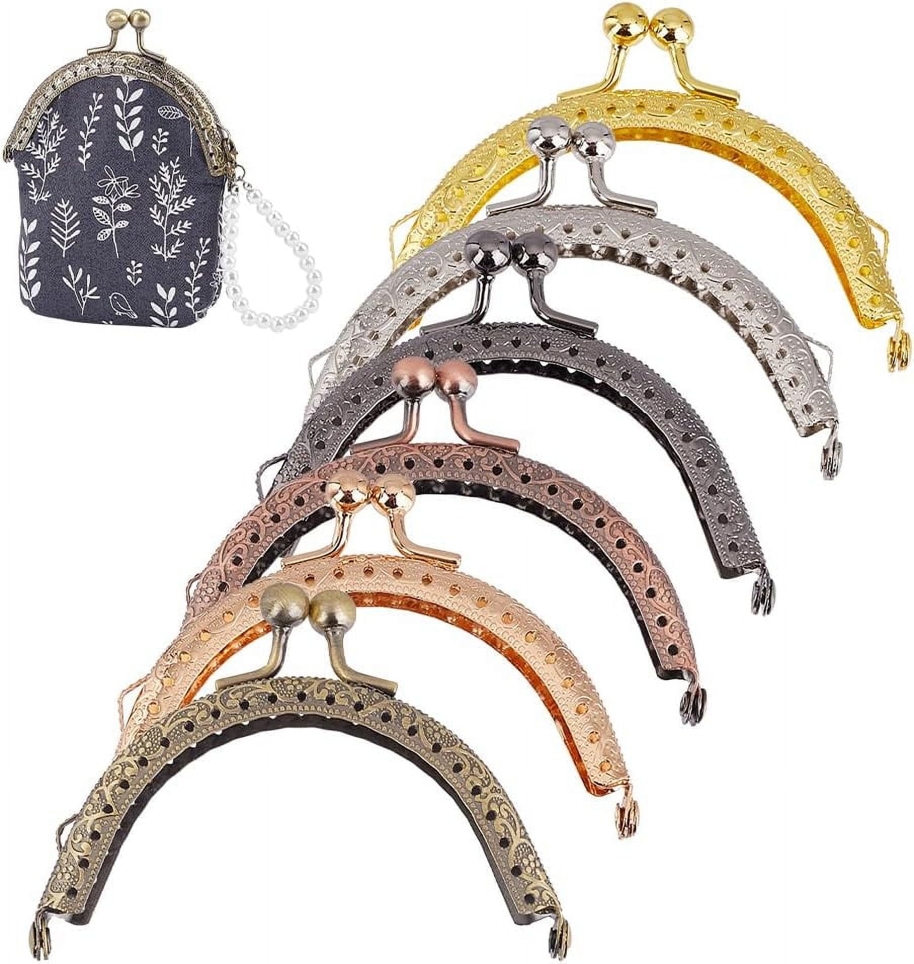 6PCS Purse Frame Kiss Clasp Lock 6 Styles Metal Arch Frame 3.4" Wide ...