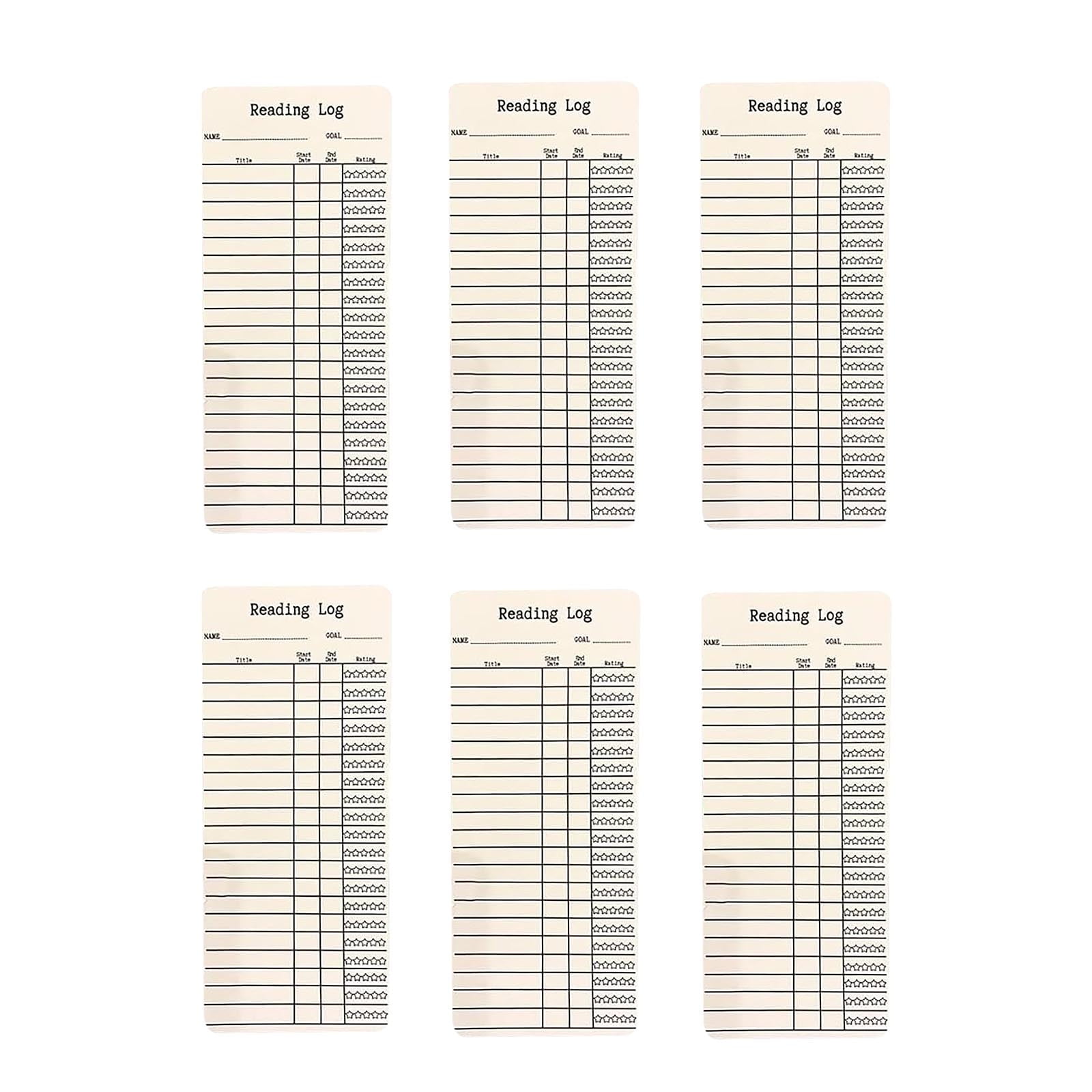 6PCS Reading Log Bookmark, 2025 Reading List Bookmark, Double-Sided ...