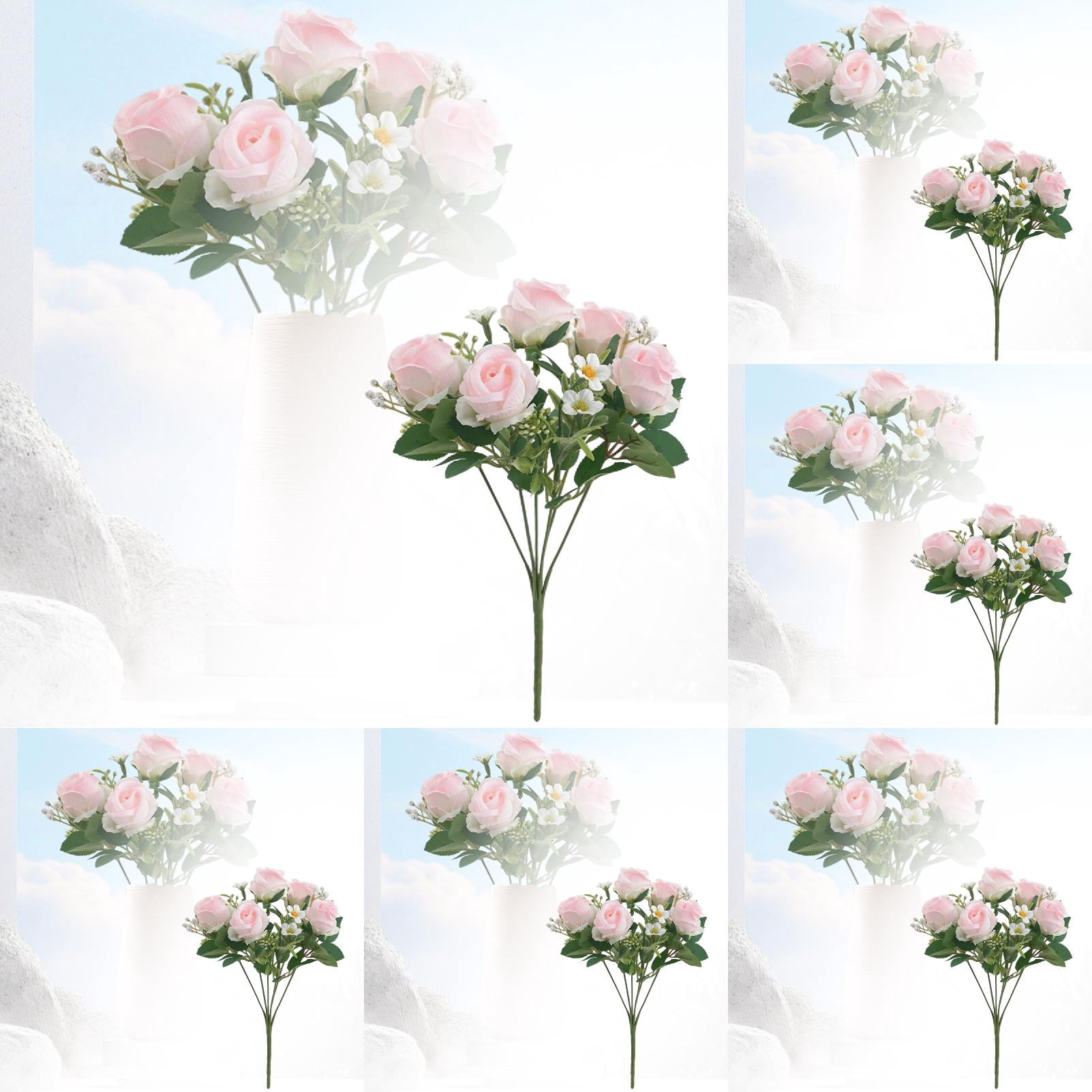 6PCS Realistic Flower Bouquet - Lifesize Floral Arrangements with Long ...