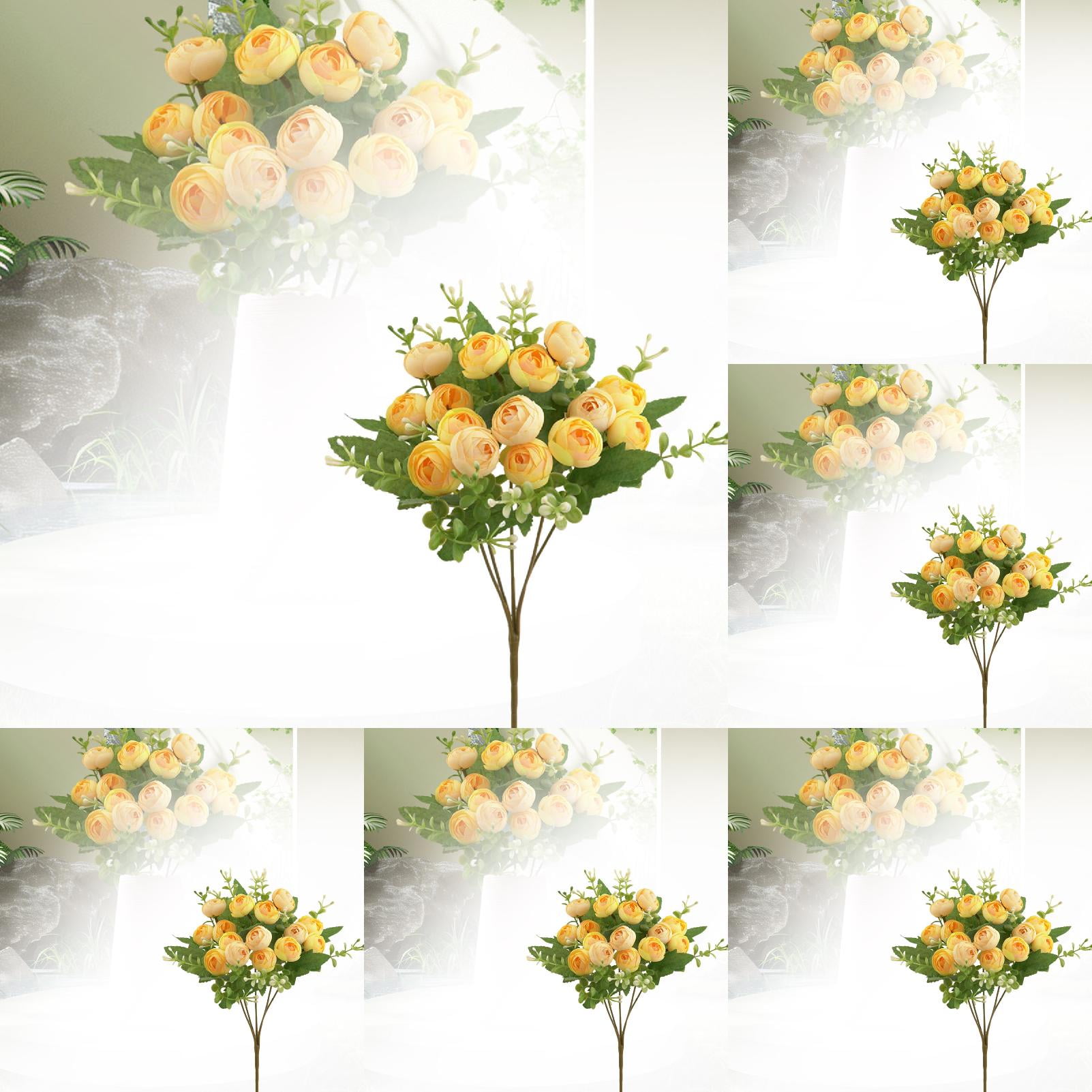 6PCS Realistic Flower Bouquet - Lifesize Floral Arrangements with Long ...