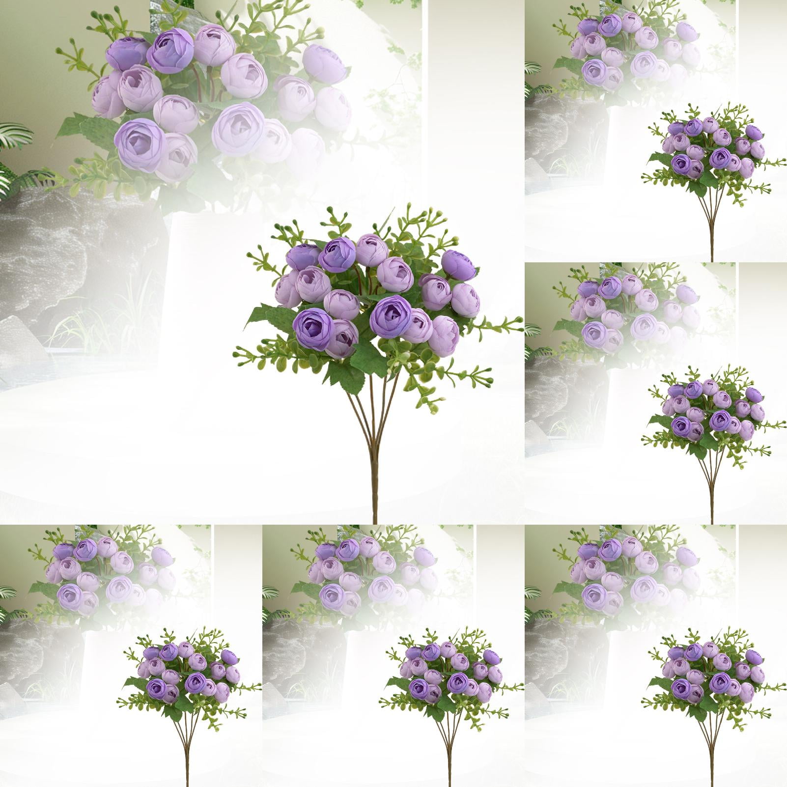 6PCS Realistic Flower Bouquet - Lifesize Floral Arrangements with Long ...