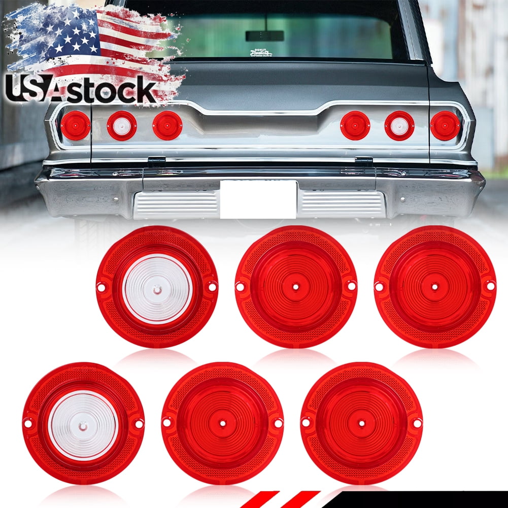 6PCS Red & Clear Lens Rear Bumper Tail Light Rear Light Brake Light ...
