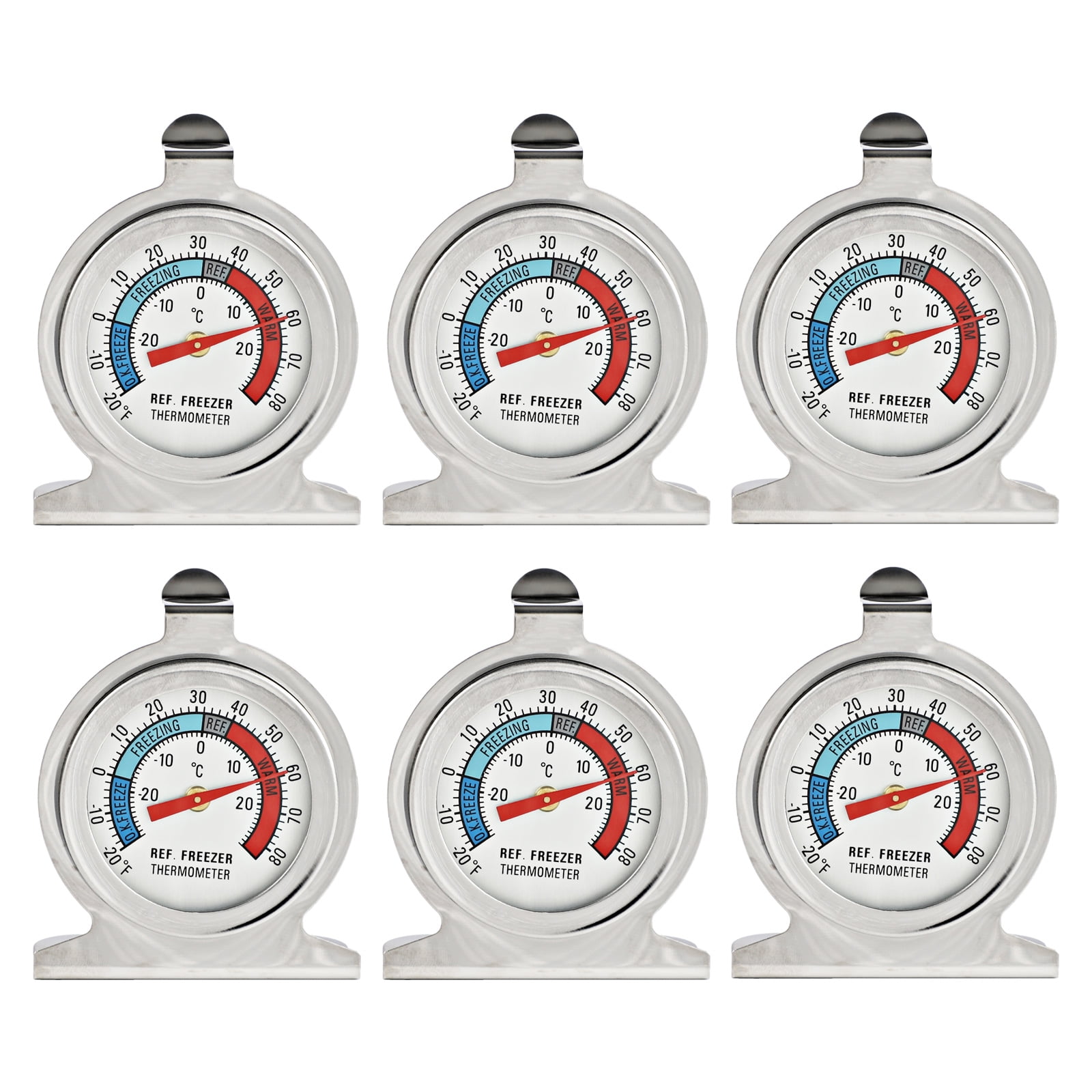 6PCS Refrigerator FreezerThermometer,Large Dial Thermometer for Fridge ...