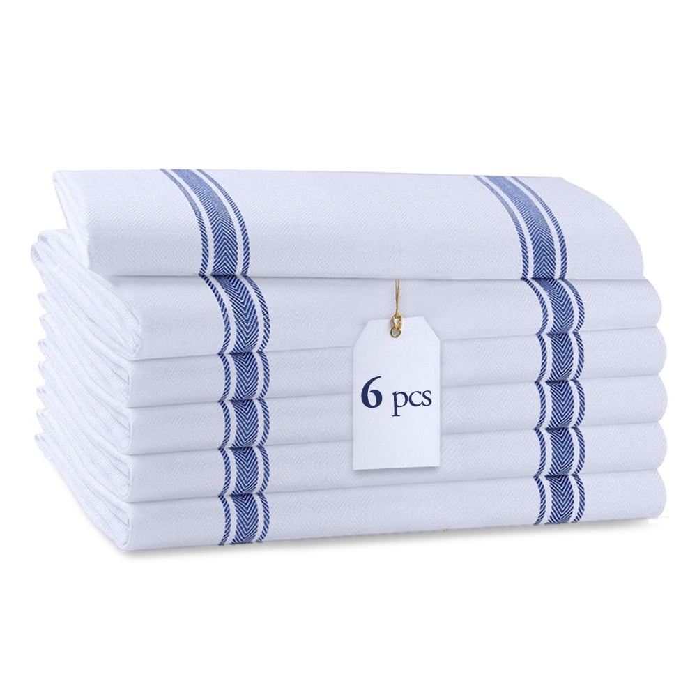 6PCS Restaurant Stripe Cloth Napkins, Polyester Dinner Napkins Cloth ...
