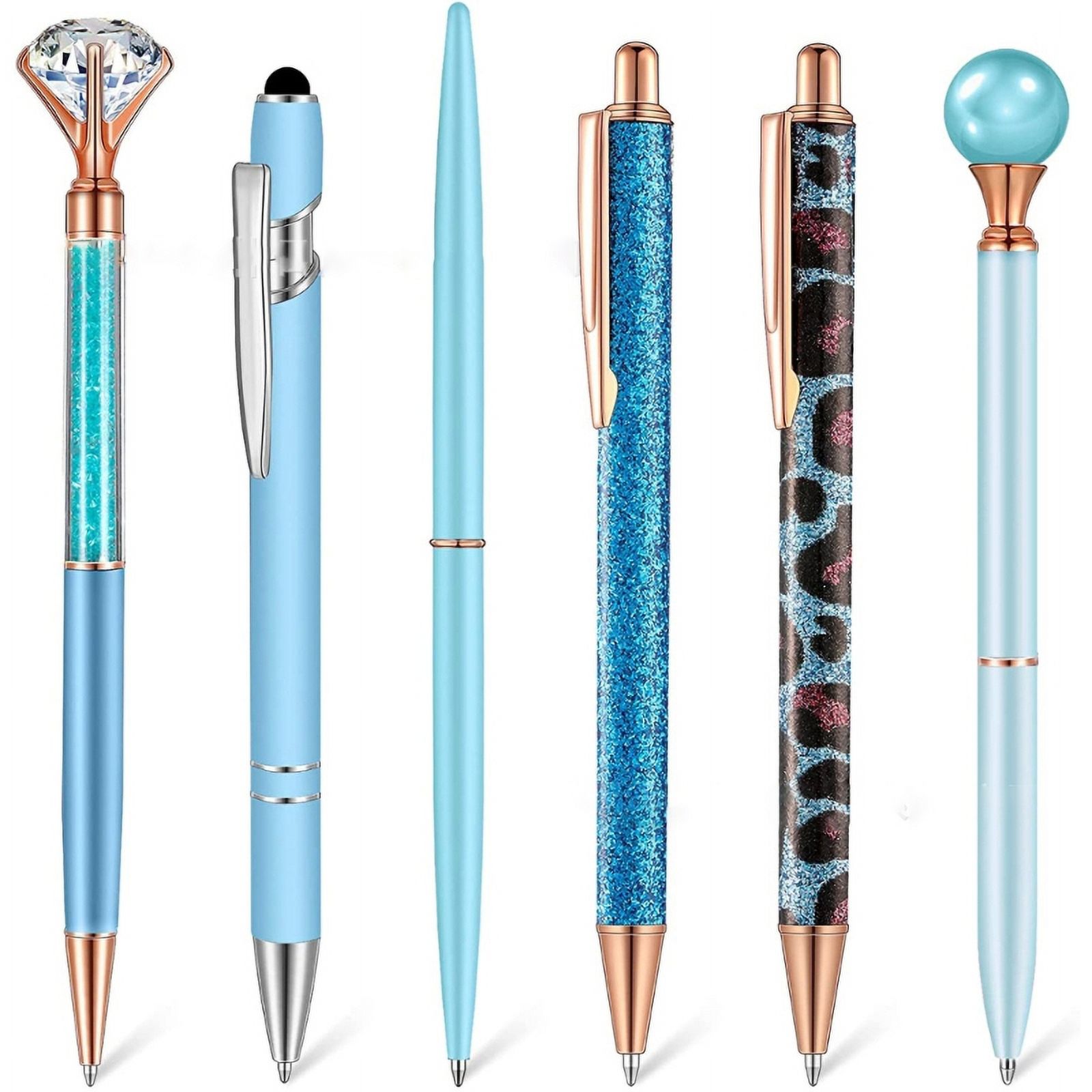 6PCS Retractable Ballpoint Pen Business Gift Pens Diamond Ballpoint ...