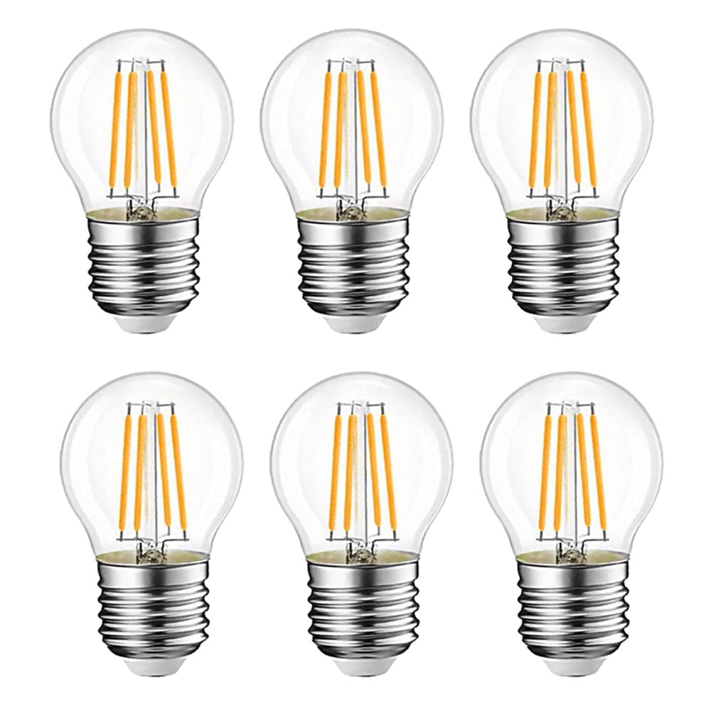 6PCS Retro Edison LED Globe Light Bulb G45, 4W Equal to 40 watts,110 ...