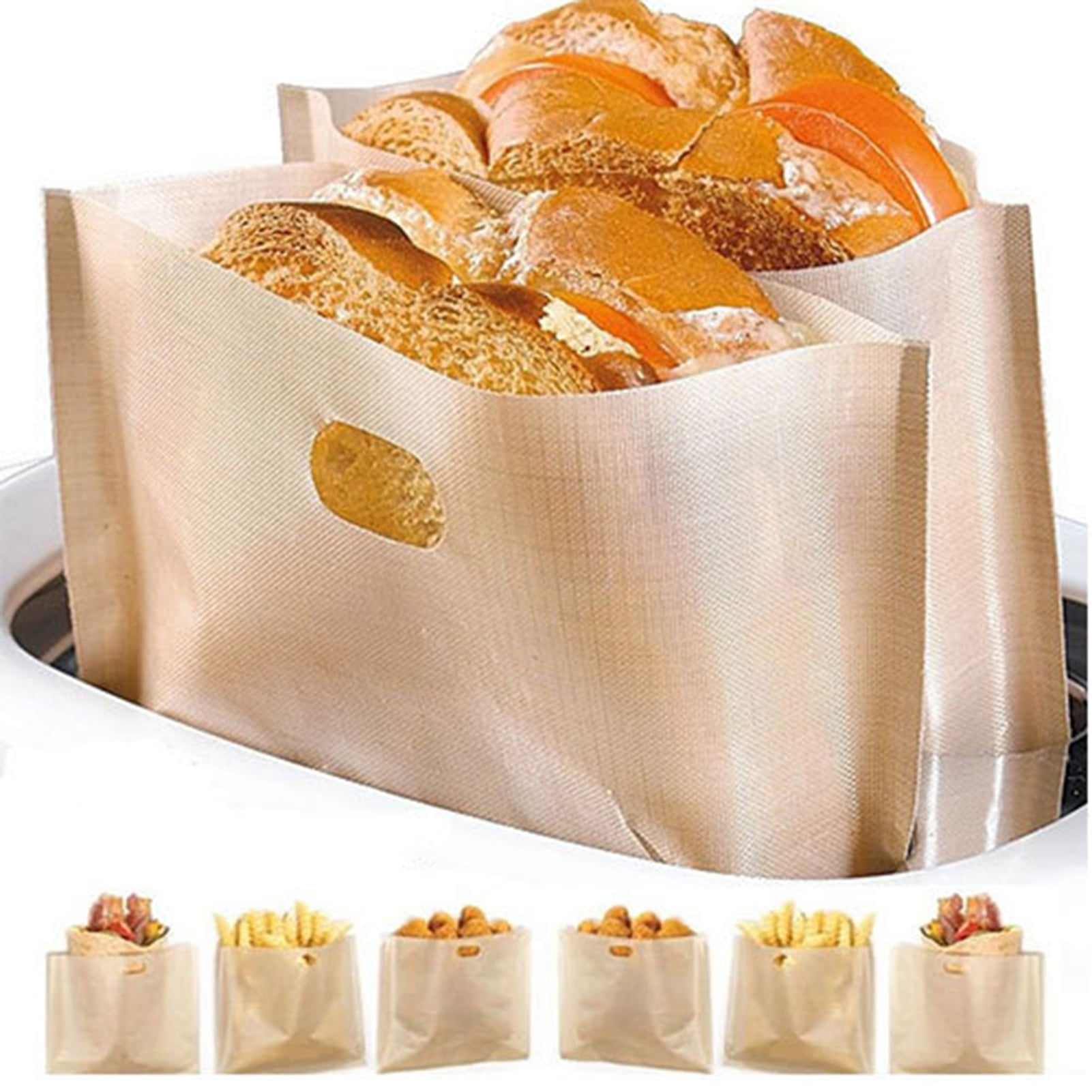 6PCS Reusable Toaster Bags Non-Stick, Toasted Sandwich Bags, Washable ...