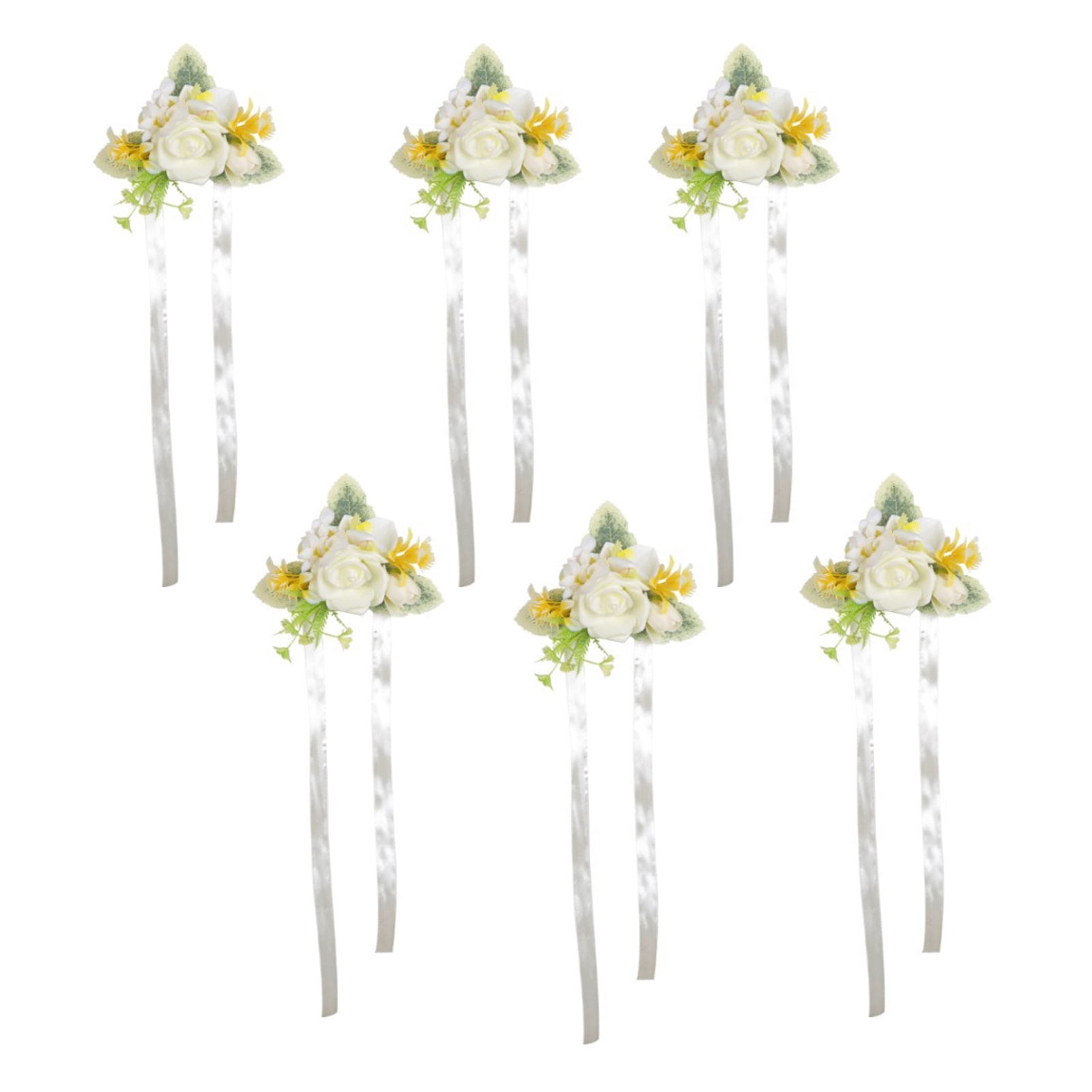6PCS Rose Flower Wrist Corsage for Girls Women Bride Bridesmaid，Wedding ...