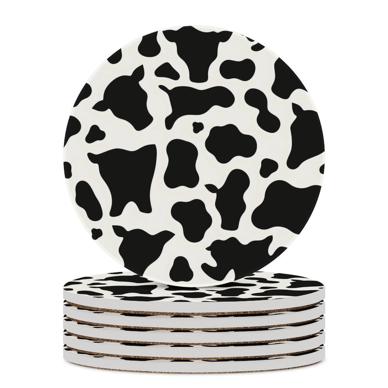 6PCS Round Ceramic Coaster 4.1in Cork Bottom Suitable For Water Mug ...