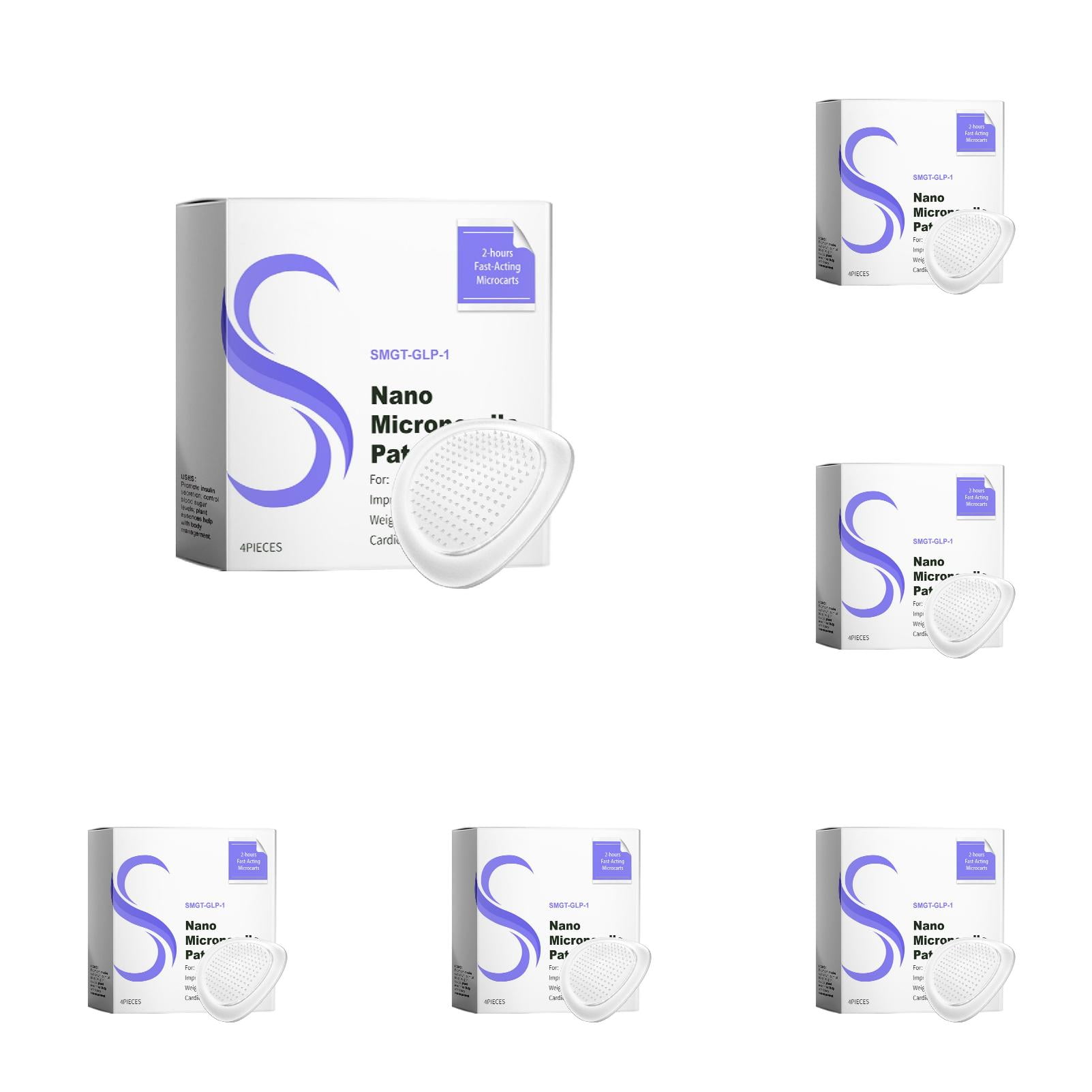 6PCS SMGT-GLP-1 Nano Microneedle Patch, Long-lasting GLP-1 ...