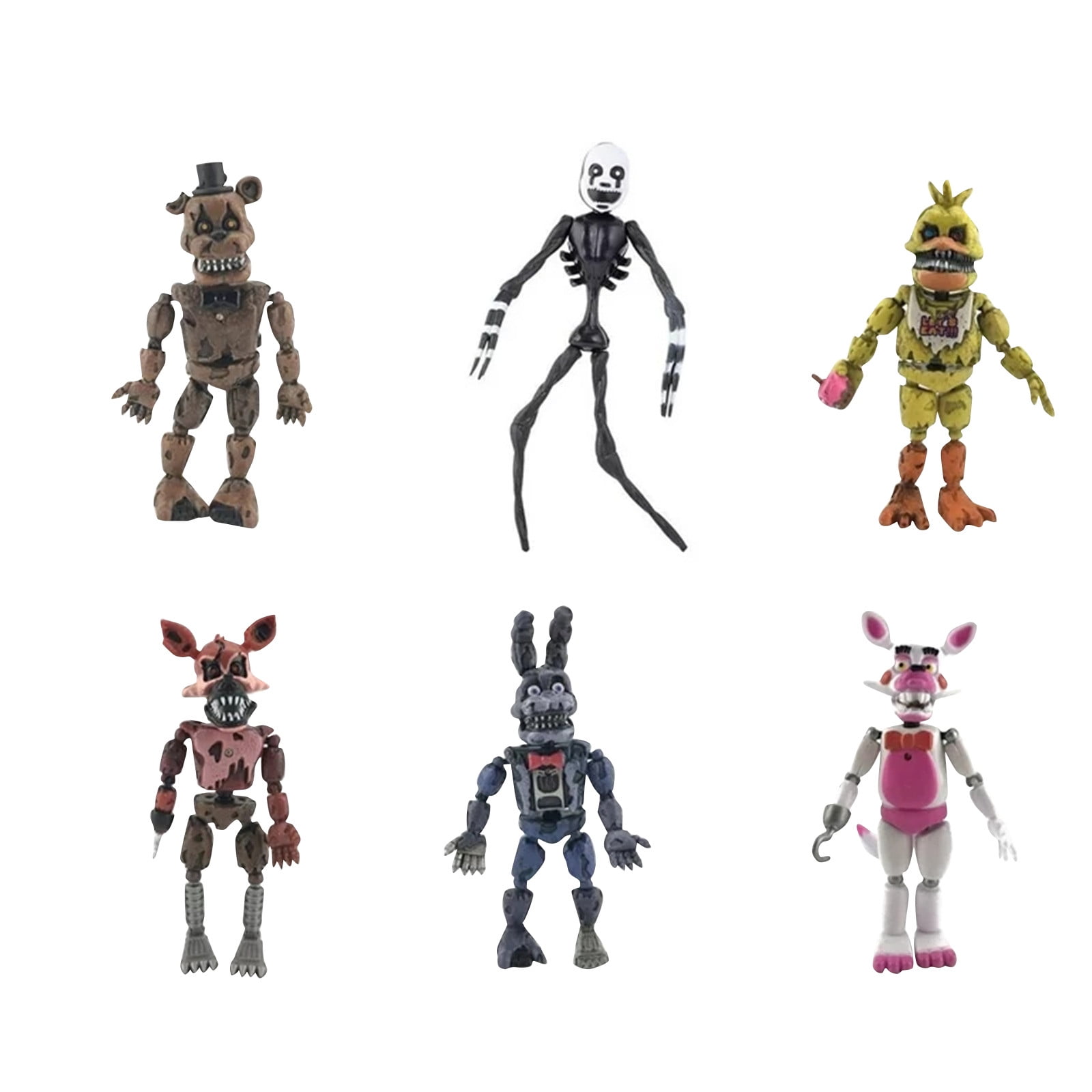 6PCS/Set FNAF Action Figures Christmas Toys, FNAF Figure Funtime Freddy ...