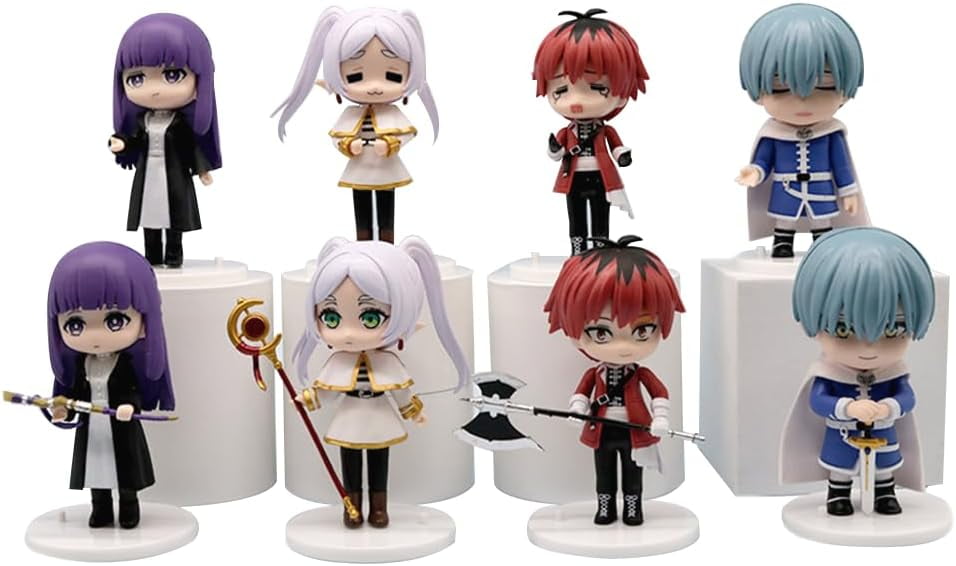 6PCS/Set Frieren Figure Cake Topper Mini Fern Figure Model, 10cm Anime ...