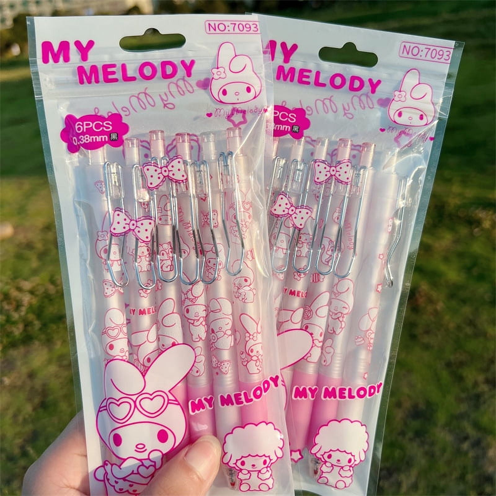 6PCS Set Kawaii Sanrio Roller Ball Pen Cartoon Anime Stationery Kuromi ...