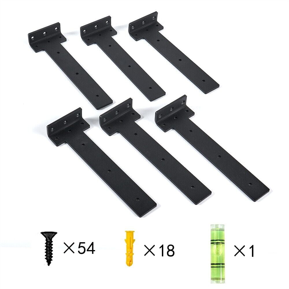 6PCS Shelf Brackets 10'' Black Iron Shelf Brackets Heavy Duty ...