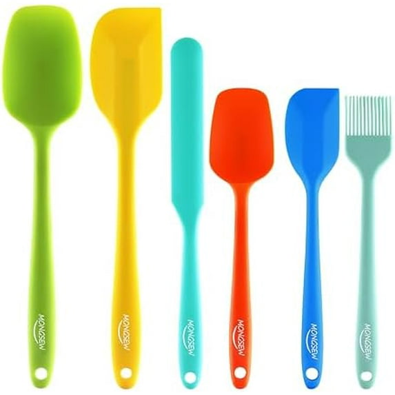 6PCS Silicone Spatulas, Food Grade Heat Resistant Rubber Spatula Set ...