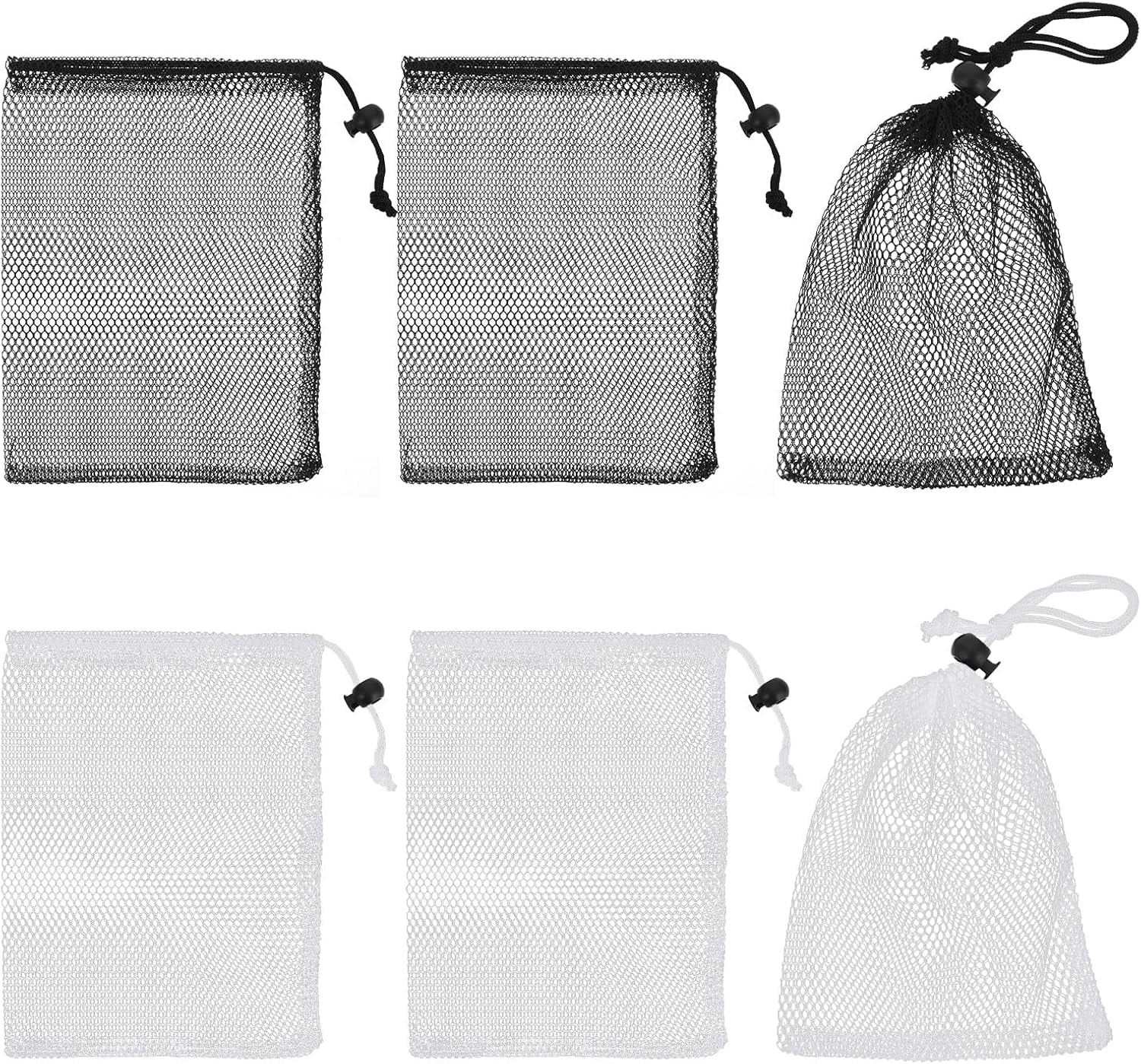 6PCS Small Mesh Drawstring Bags, 7.87 × 5.9 Inch Nylon Mesh Bag, Mesh ...