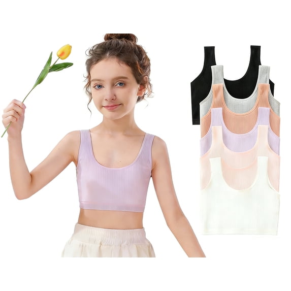 6PCS Soft Breathable Training Bras for Girls, Seamless Cami Bralettes ...