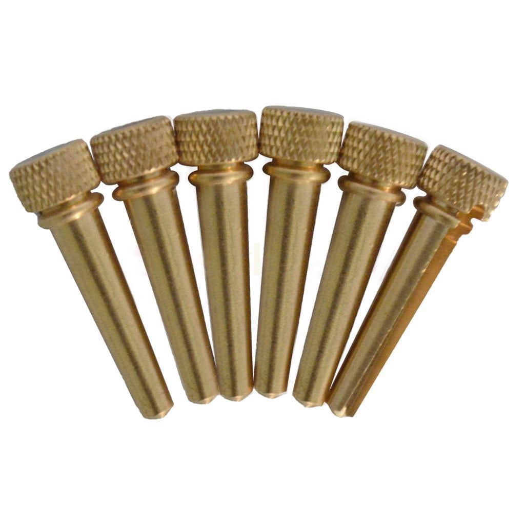 6PCS Solid Brass Bridge Pins Abalone Dot Inlay for Acoustic Guitar ...