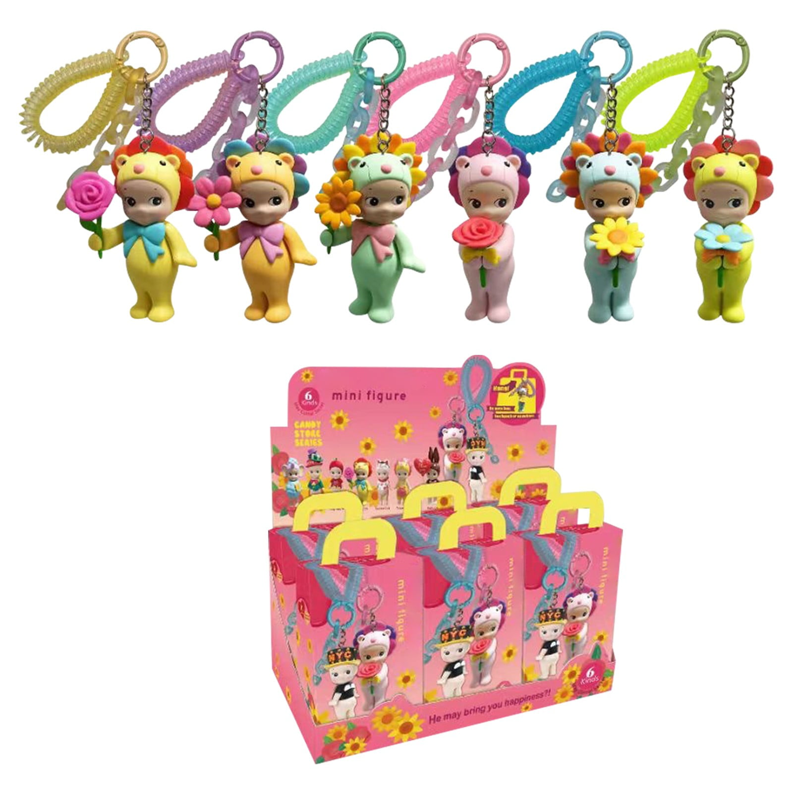 6PCS Sonny Angel Keychain, Flower Series Blind Box, Sonny Angels ...
