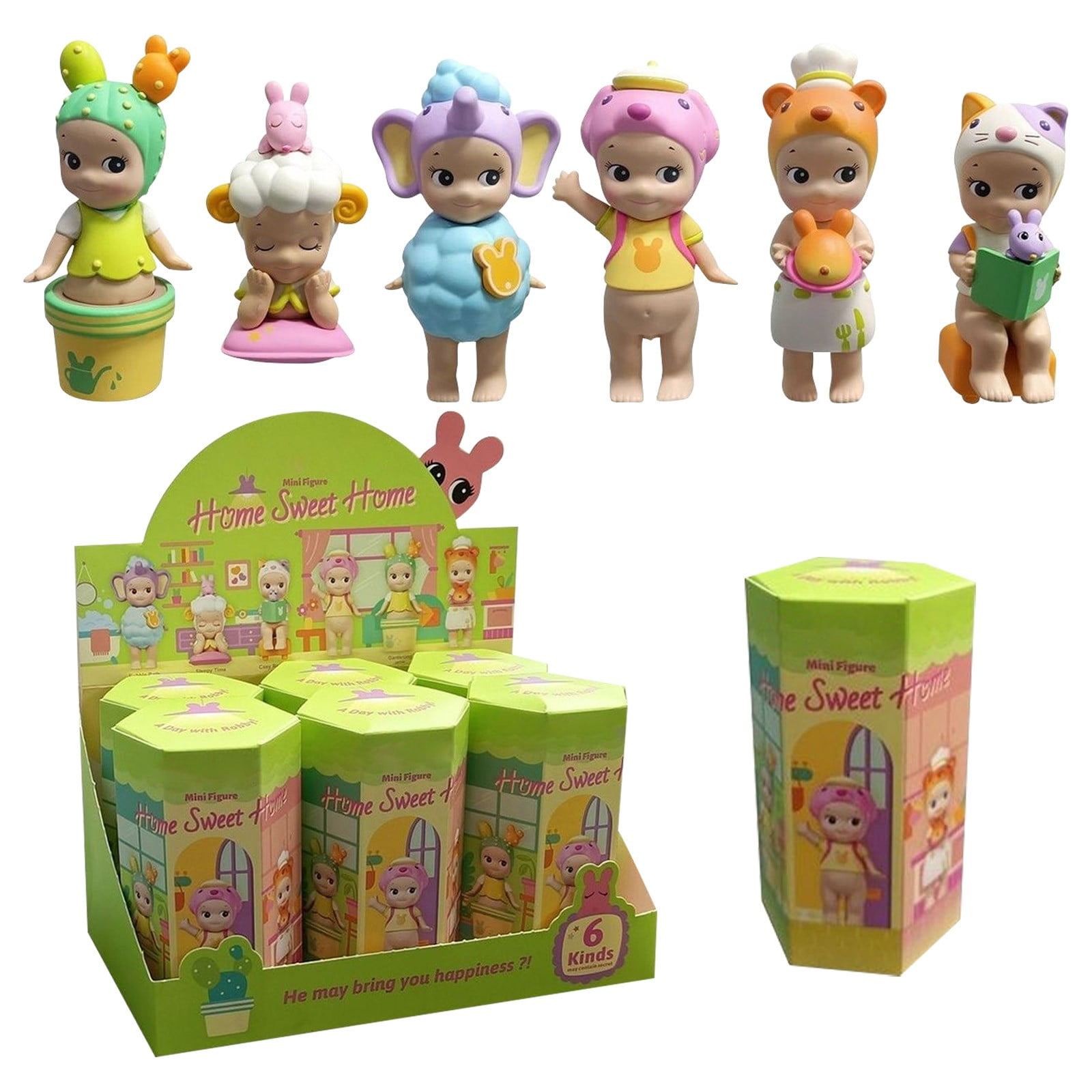 6PCS Sonny Angels Home Sweet Home Series Surprise Random Figure Sonny ...