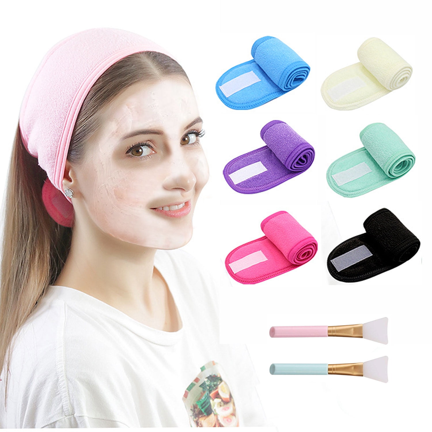 6PCS Spa Headband for Women Ultra Soft Adjustable Makeup Hair Band with ...