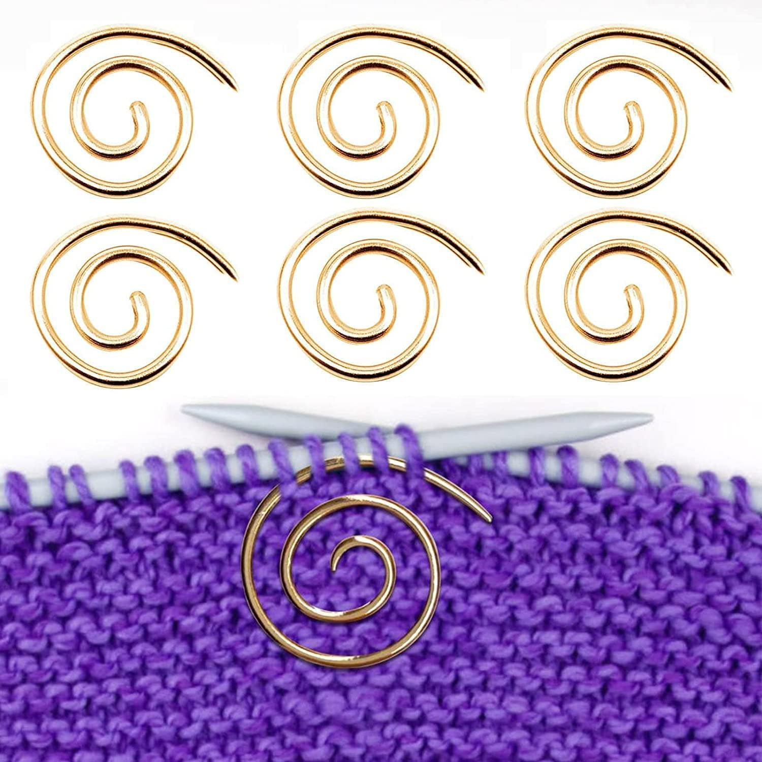 6PCS Spiral Cable Knitting Needle,Stainless Steel Practical Circular ...