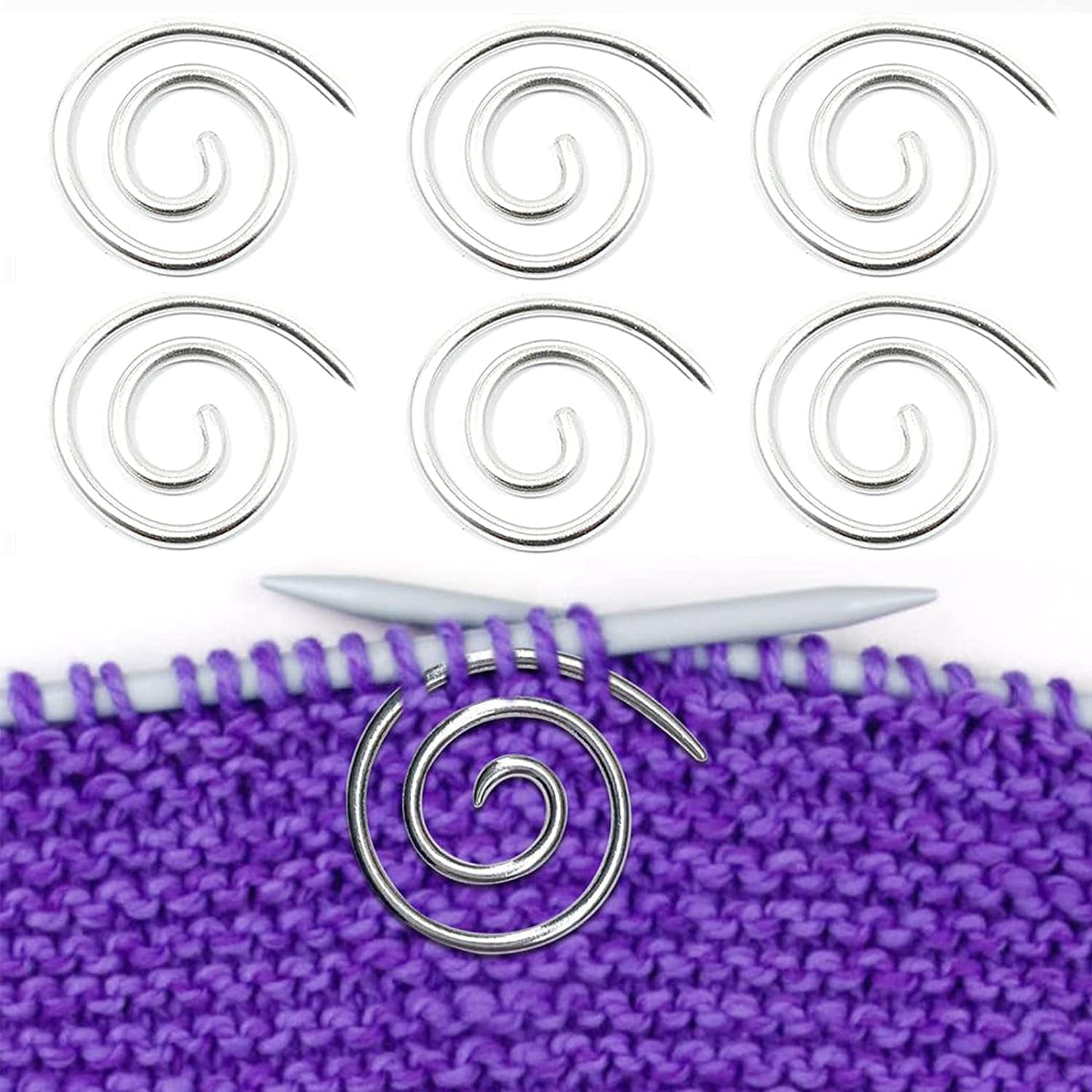 6PCS Spiral Cable Knitting Needle,Stainless Steel Practical Circular ...