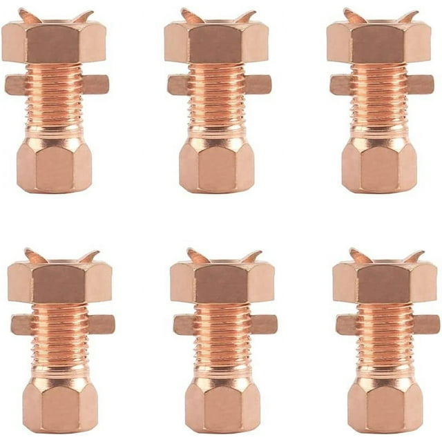 6PCS Split Bolt Connector Copper Grounding Clamps for Completing Ground ...