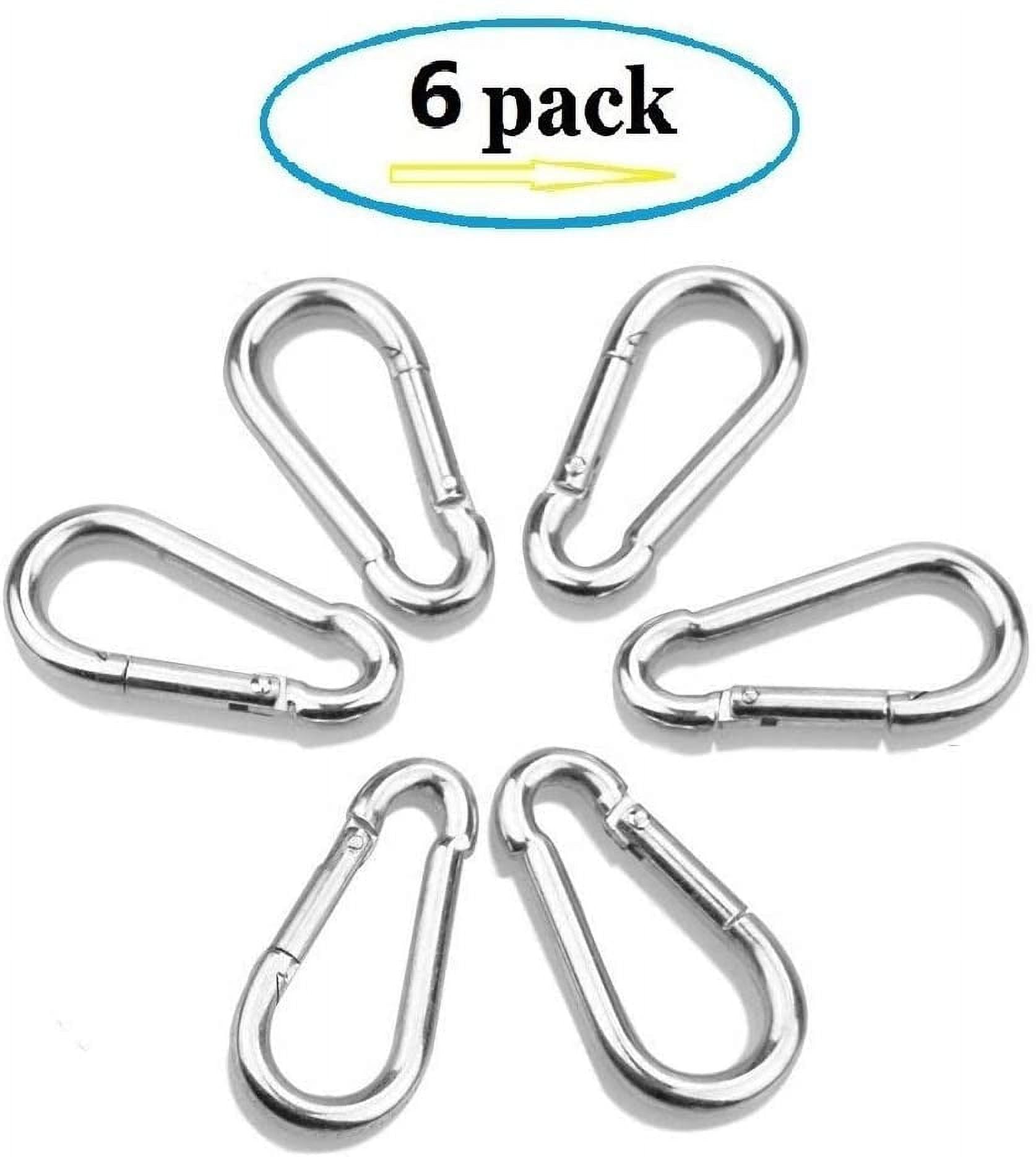 6PCS Spring Snap Hooks Carabiner- 304 Stainless Steel Heavy Duty ...