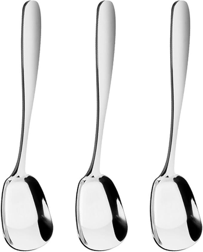 6PCS Square Head Spoons, Square Head Stainless Steel Spoons ...