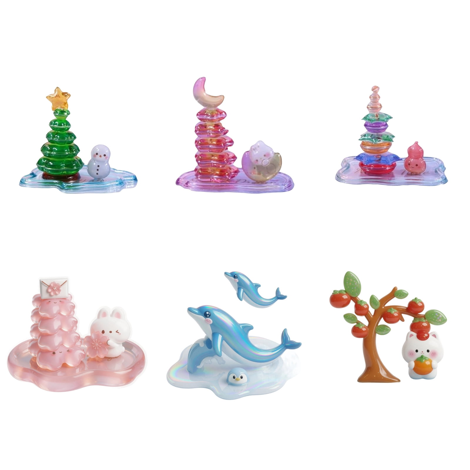 6PCS Stackable Stickers, DIY Crystal Stacked 3D Stickers, Cute Embossed ...