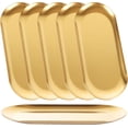 6PCS Stainless Steel Serving Tray Set Gold Platters for Food Small ...