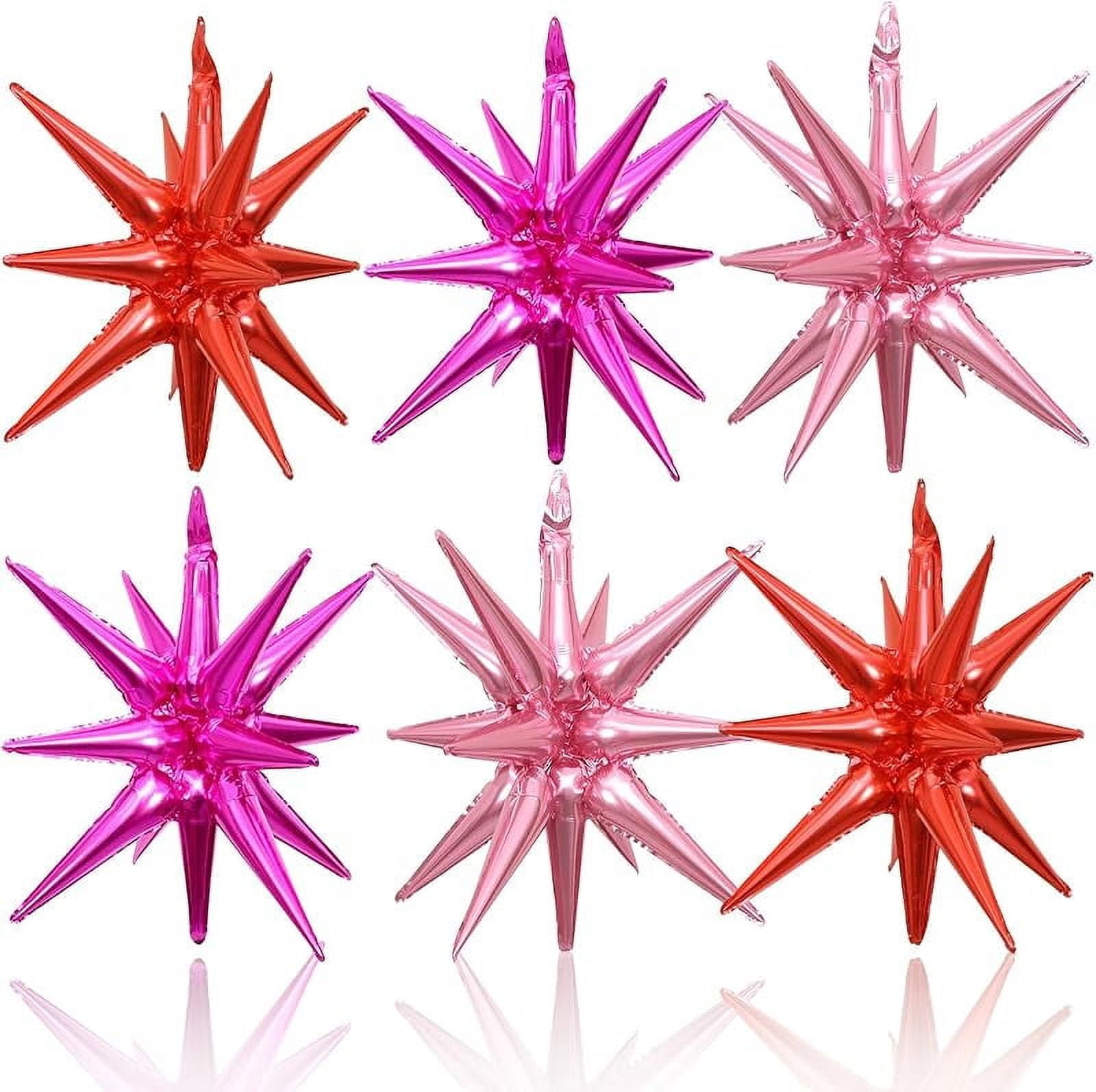 6PCS Star Balloons, 22Inch Huge Red Blue White Explosion Star Balloons ...